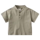 ASEIDFNSA Boys School Uniform Polo Shirt with Two Button Placket Short ...