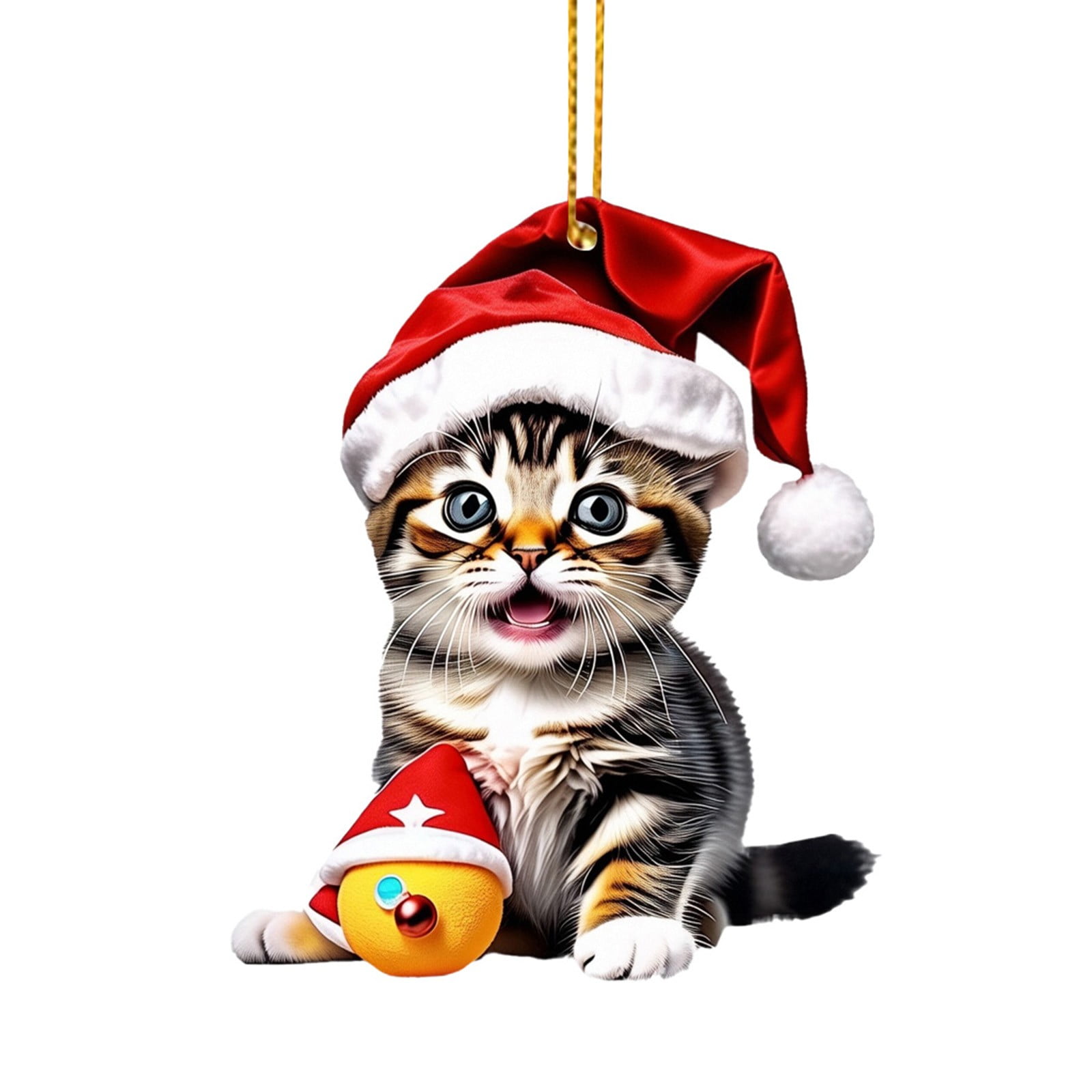 ASEIDFNSA Christmas Decorations 2D Acrylic Funny Cat Christmas Tree ...