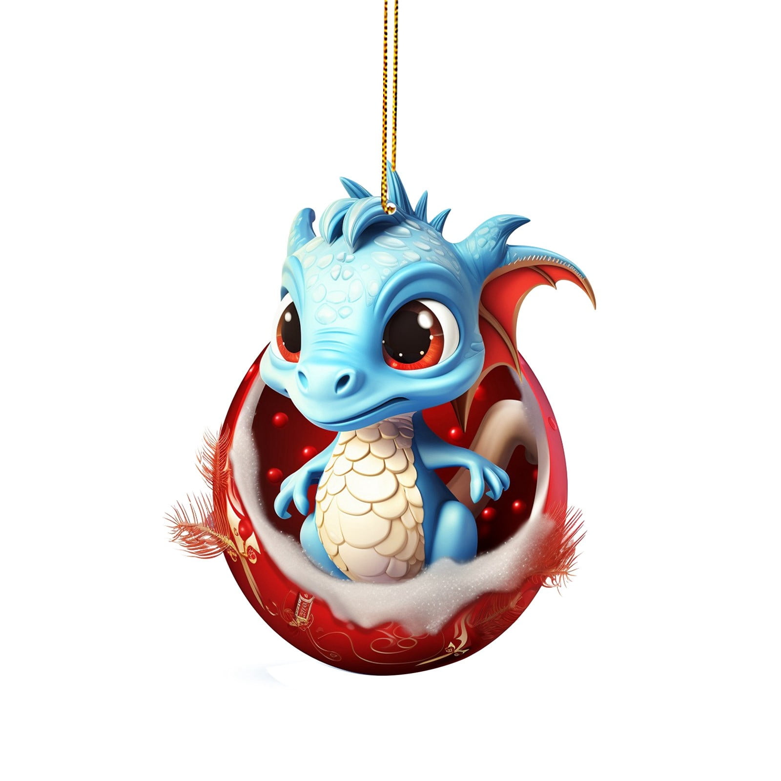 ASEIDFNSA Christmas Decorations 2D Christmas Blue and Red Dragon Baby ...