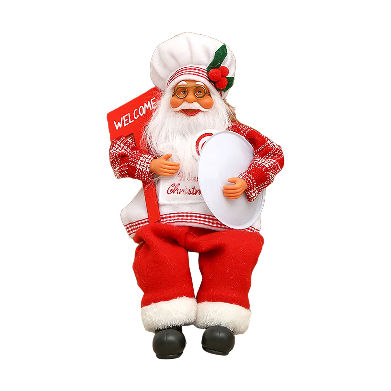 ASEIDFNSA Christmas Decorations Sitting Old Man Figure Silicone Santa ...