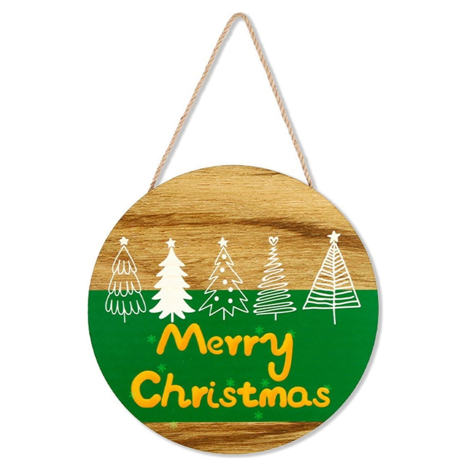 ASEIDFNSA Christmas Wooden Sign Wall Round Christmas Tree Snowman Santa ...