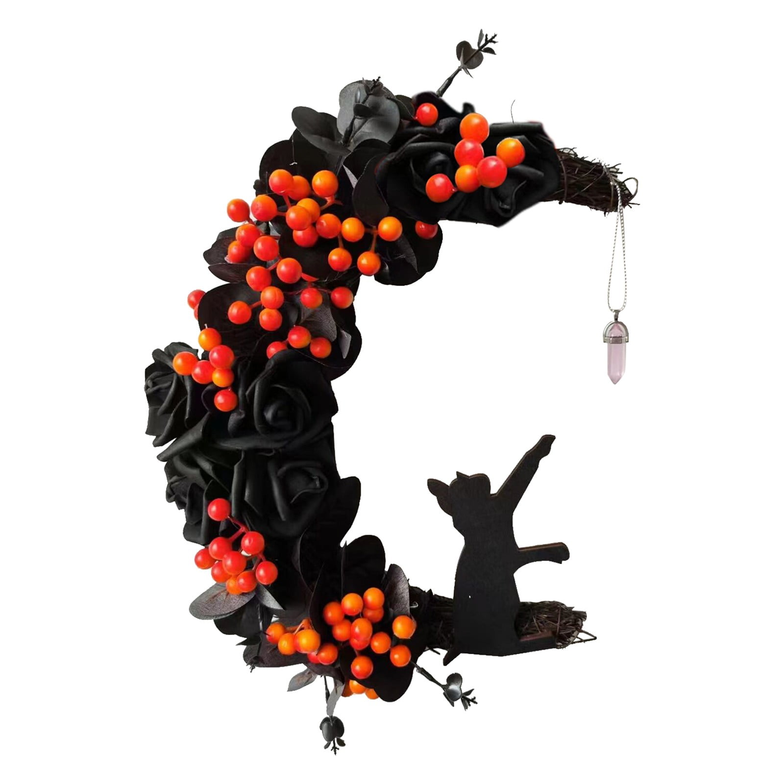 ASEIDFNSA Fall Wreaths for Front Door Front Door Halloween Moon Wreath ...