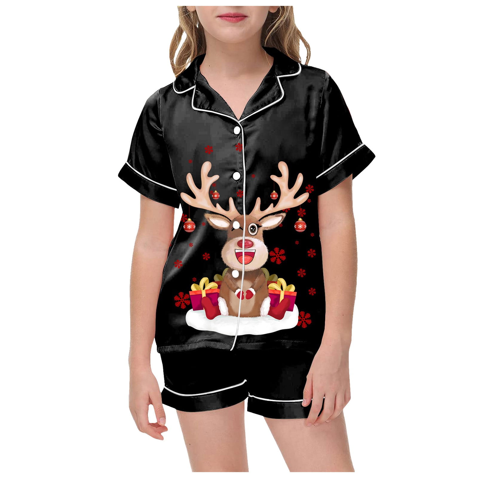 ASEIDFNSA Girls Pajamas Shorts Set Casual Comfy Lightweight Children ...