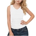 ASEIDFNSA Girls Ribbed Tank Top with V Neck Fitted Crop Shape and ...