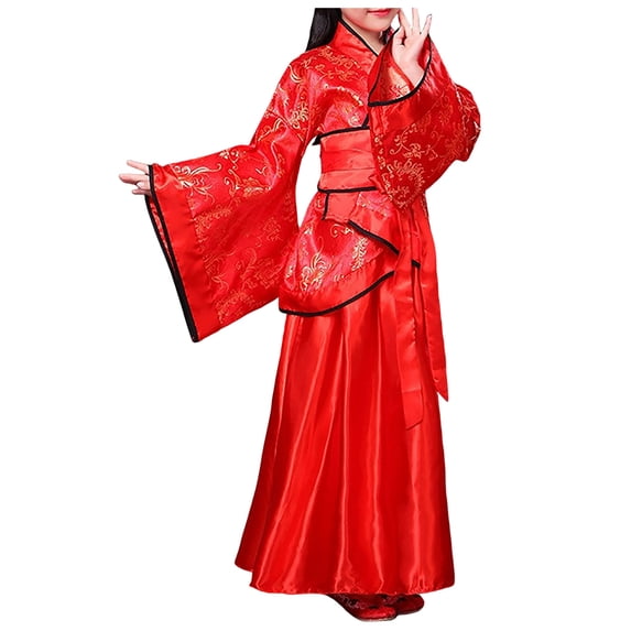 ASEIDFNSA Girls Summer Folklorico Costume Dress with Ruffle Blouse and ...