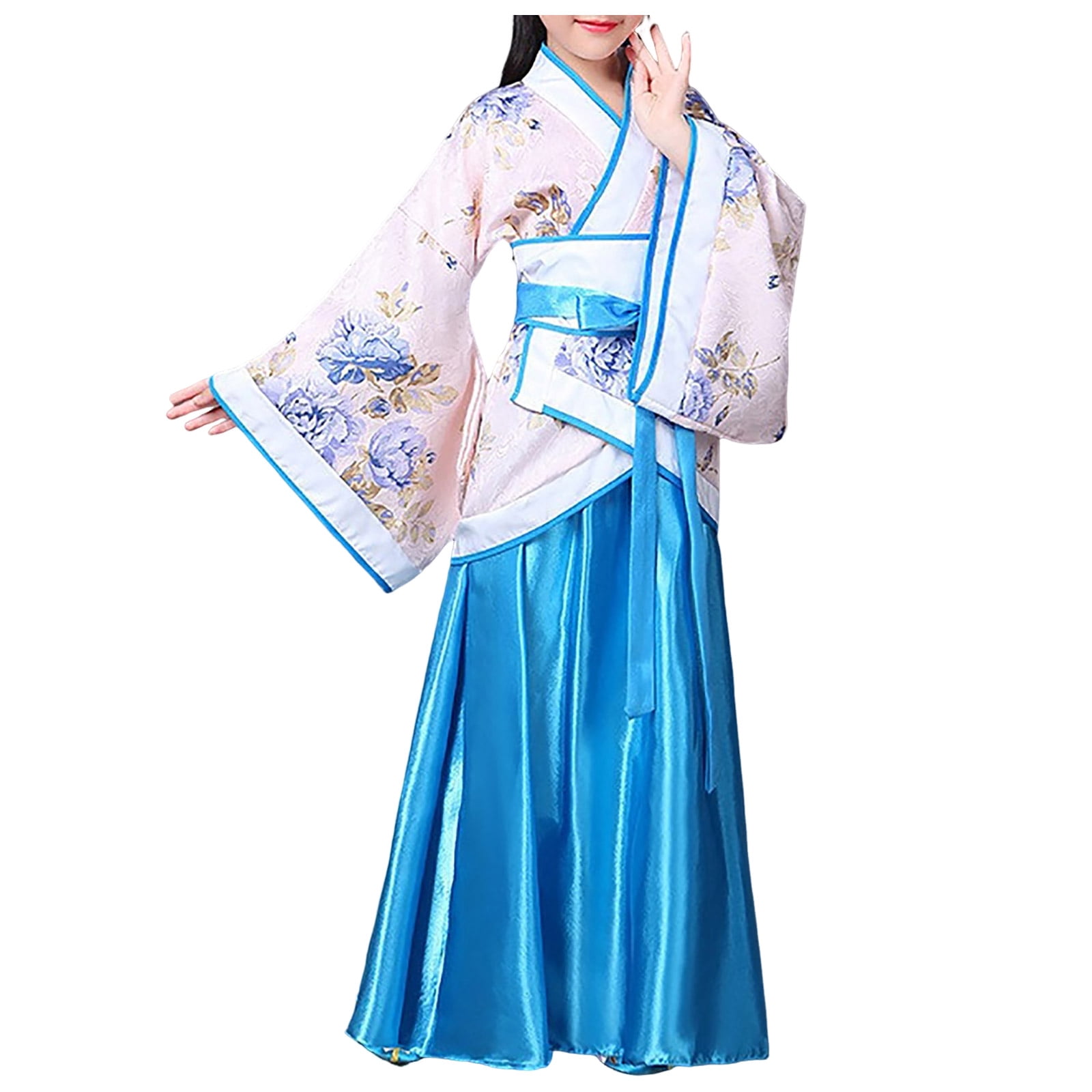 ASEIDFNSA Girls Summer Folklorico Costume Dress with Ruffle Blouse and ...
