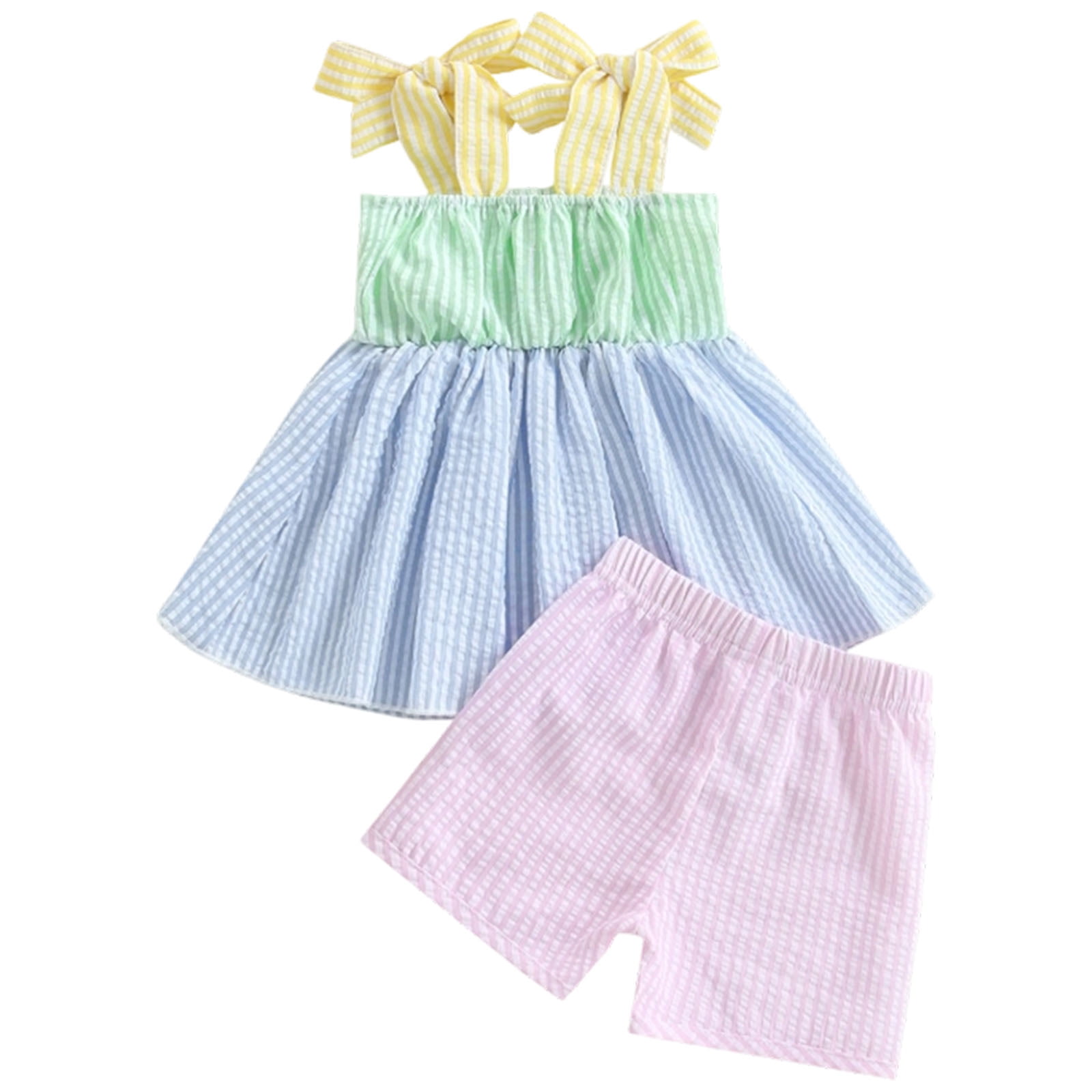 ASEIDFNSA Toddler Baby Girl Clothes Bowknot Strap Sleeveless Skirt and ...