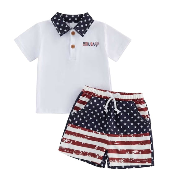ASEIDFNSA Toddler Boys 4th of July Gentleman Outfit Set with Bow Tie ...