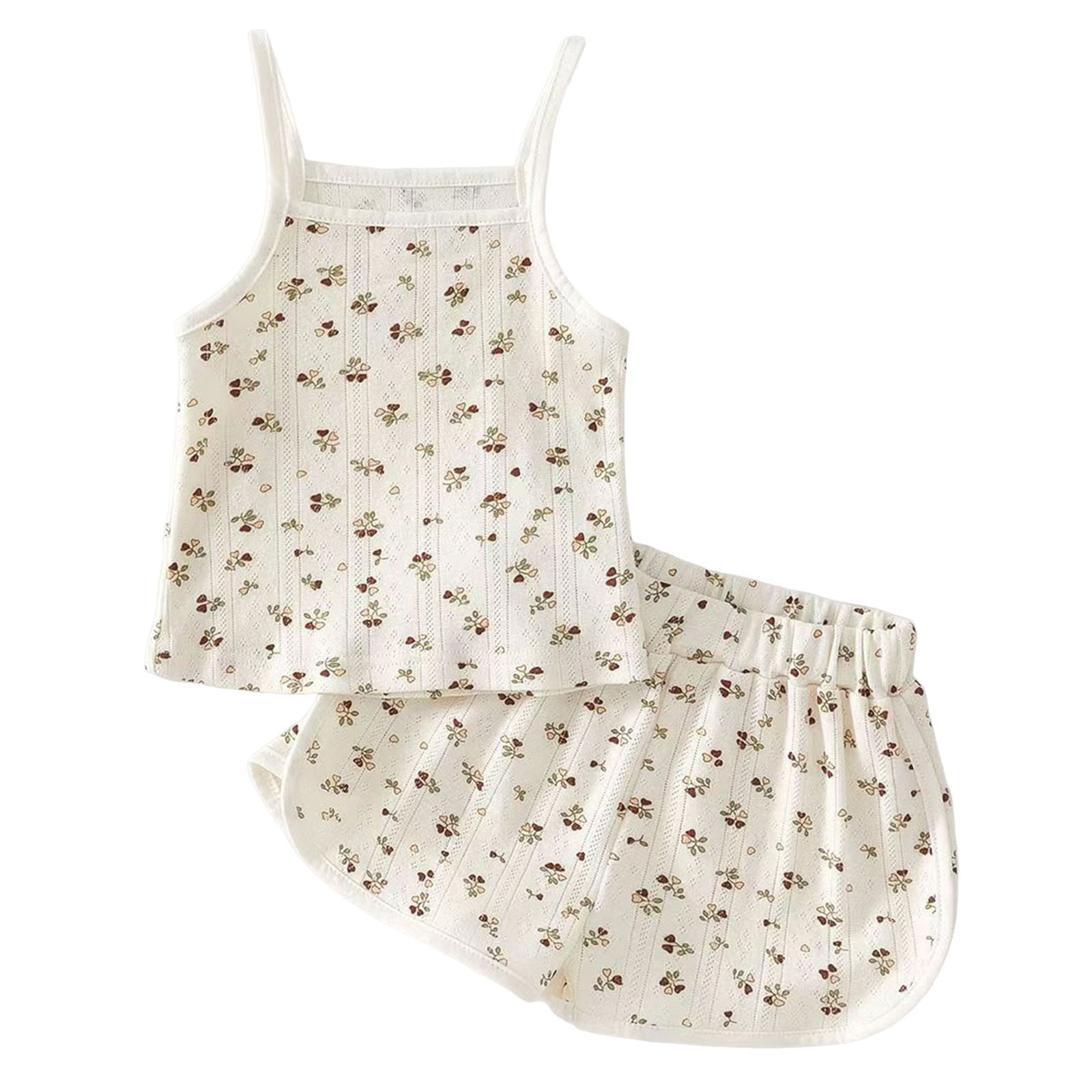 ASEIDFNSA Toddler Girl Summer Outfits Spaghetti Strap Sleeveless Shirt ...