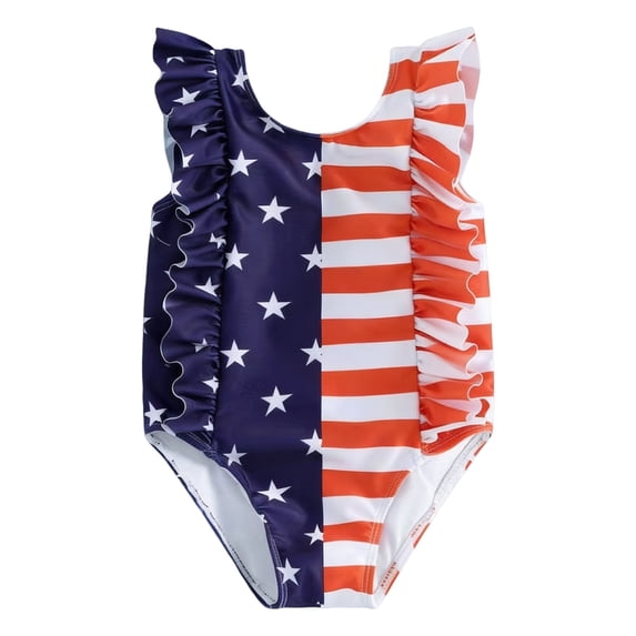ASEIDFNSA Toddler Girls One Piece Swimsuit with Ruffle Shoulder Straps ...