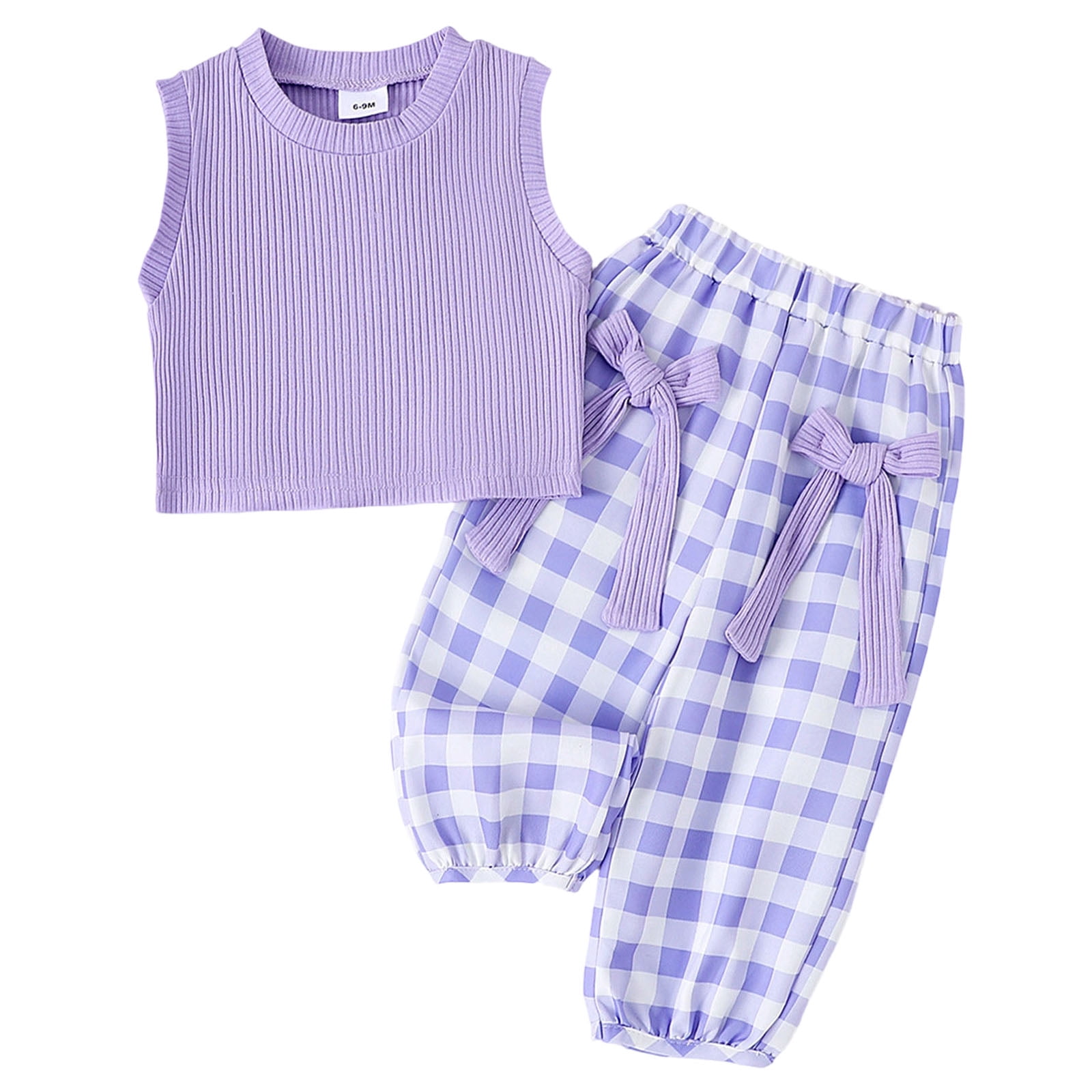 ASEIDFNSA Toddler Girls Summer Pants Outfit Cotton Sleeveless Shirt ...