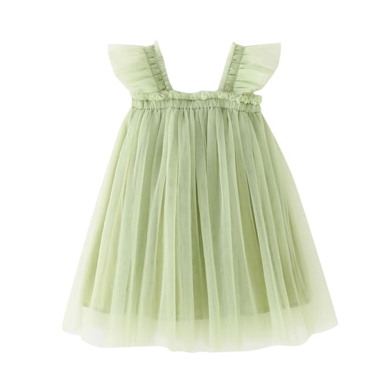 ASEIDFNSA Toddler Girls Summer Tulle Dress with Ruffle Sleeves and ...