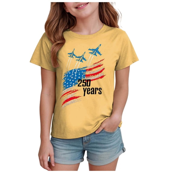ASEIDFNSA Toddler Kids Short Sleeve Tee with Red White Blue and Crew ...