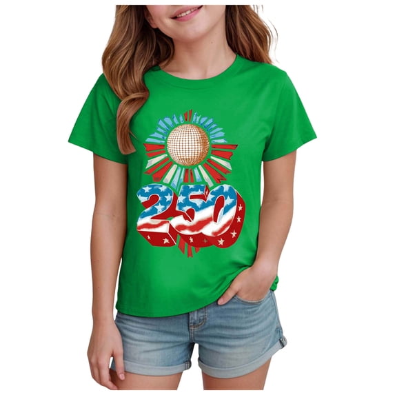 ASEIDFNSA Toddler Kids USA Print T-Shirt with Star Graphic for 4th of ...