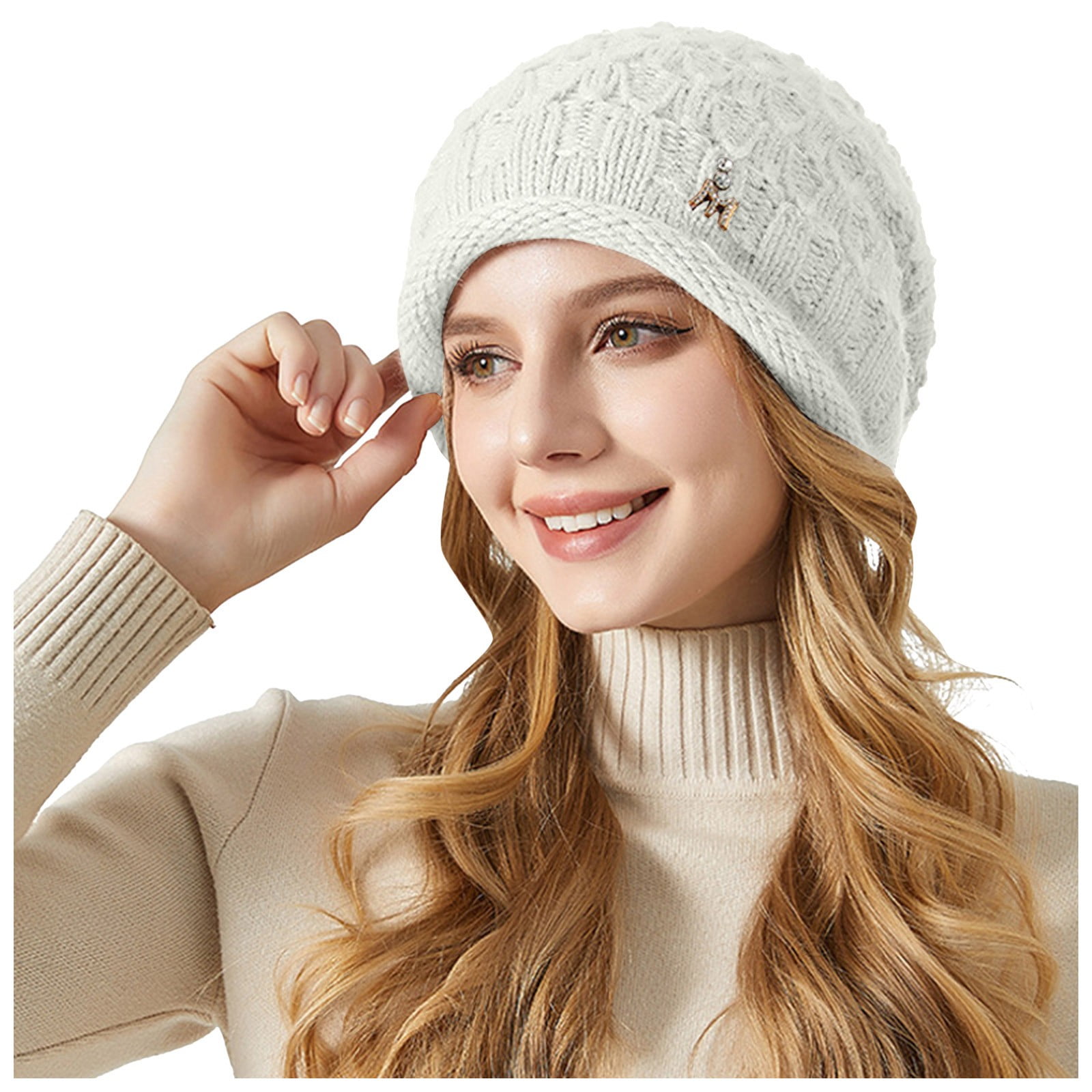 ASEIDFNSA Women Knitted Hat Winter Cycling Windproof Warm Cap Winter ...