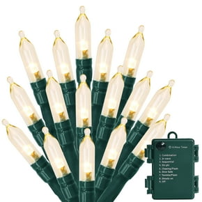 Battery Operated Wreath Lights with Timer for Home Holiday Decor