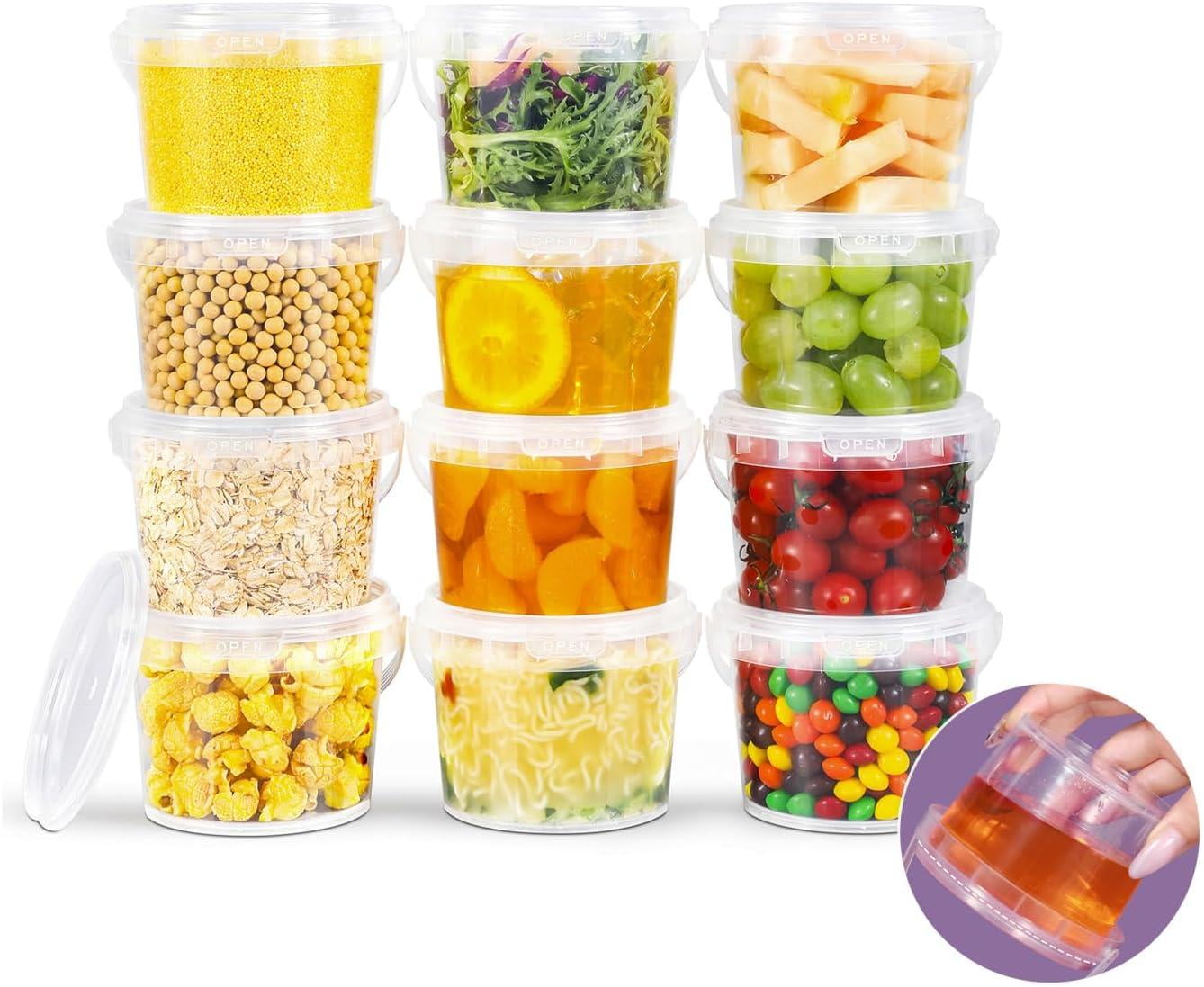 ASEVAT 10oz Airtight Plastic Storage Containers, Reusable Food Storage ...