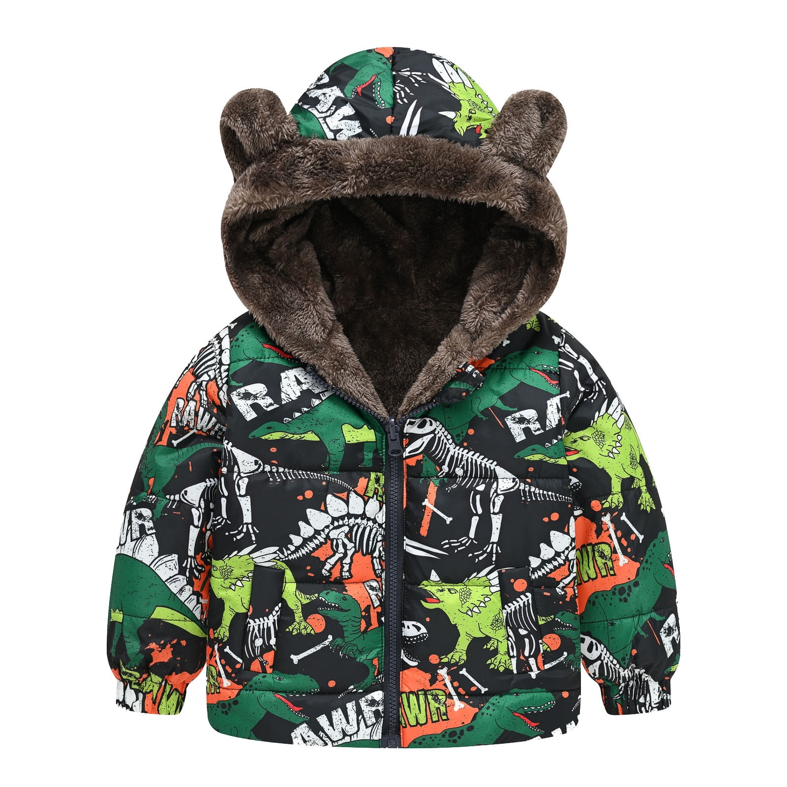 ASFGIMUJ Baby Winter Jacket Girls Hooded Cartoon Cute Prints Coat Toddler Outwear Zipper ...