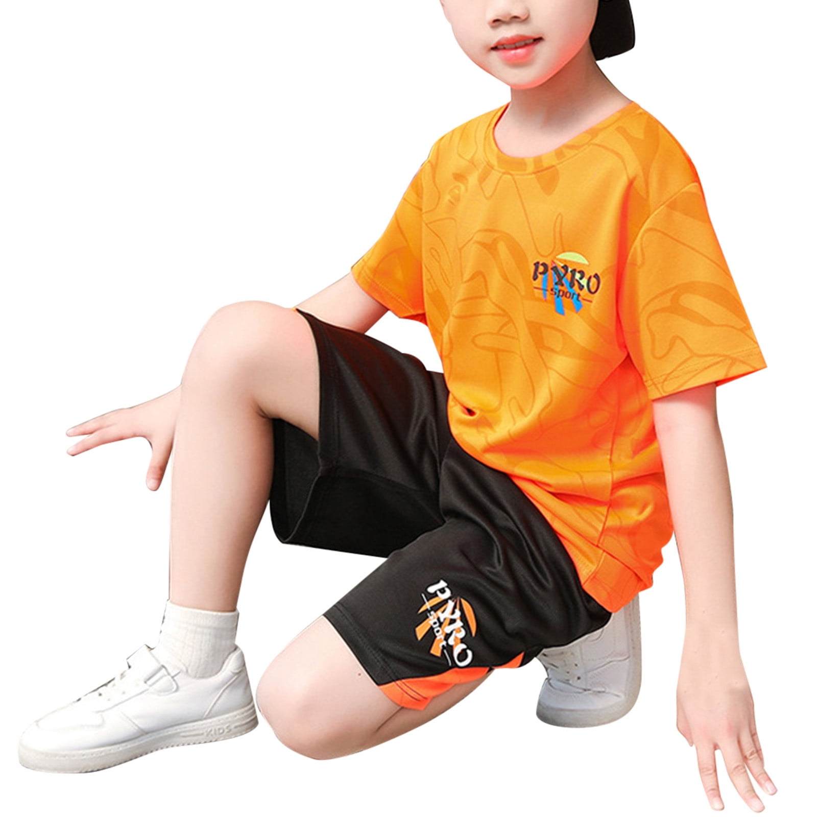 ASFGIMUJ Boys Summer Sports Set Boys Short Sleeved Shorts Two Piece ...