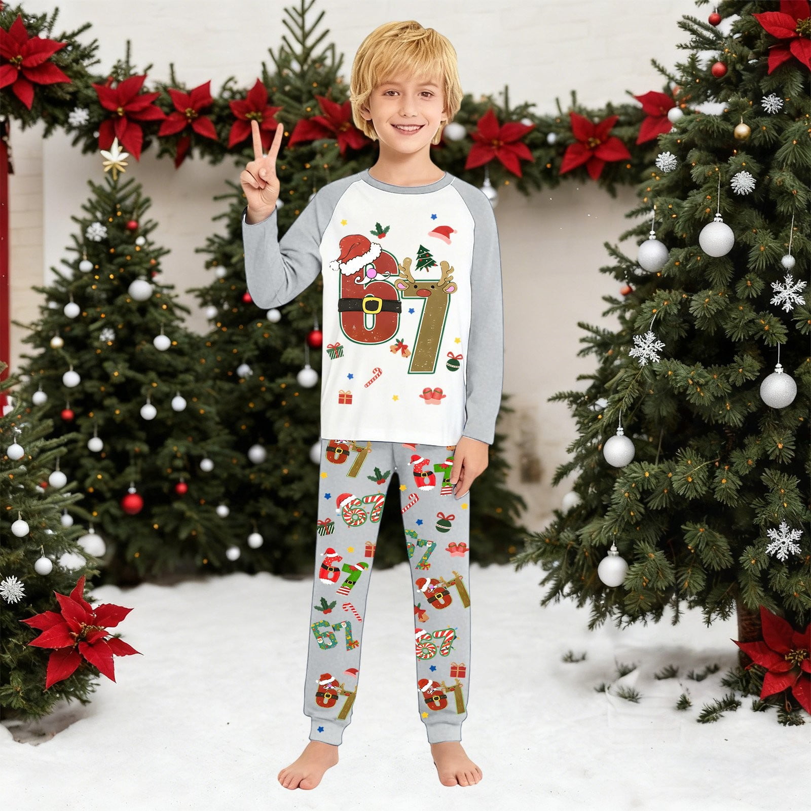 ASFGIMUJ Christmas 67 Shirts And Pants Outfit Set For Kids Six Seven ...