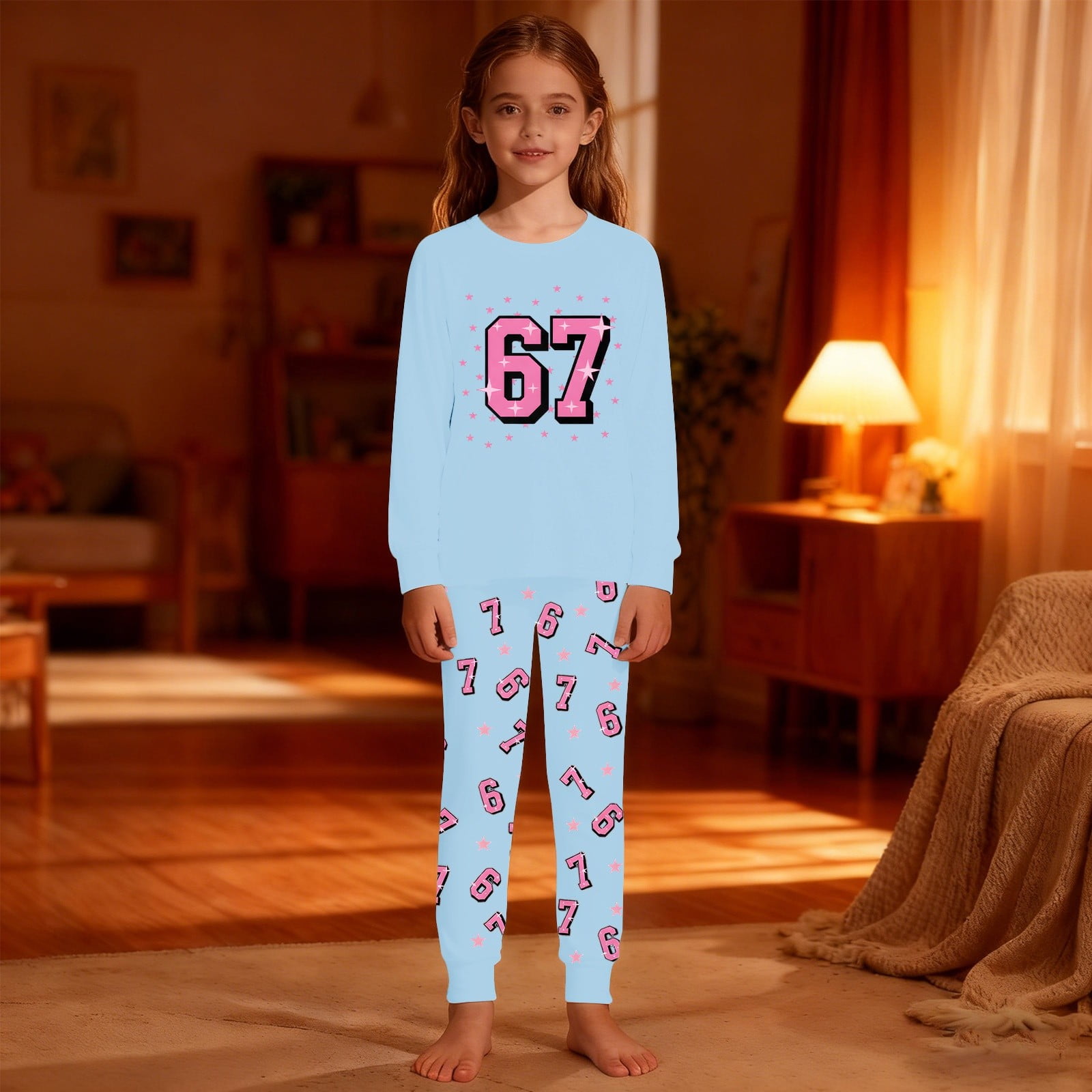 ASFGIMUJ Christmas 67 Six Seven Meme Boys Character Print Loungewear ...