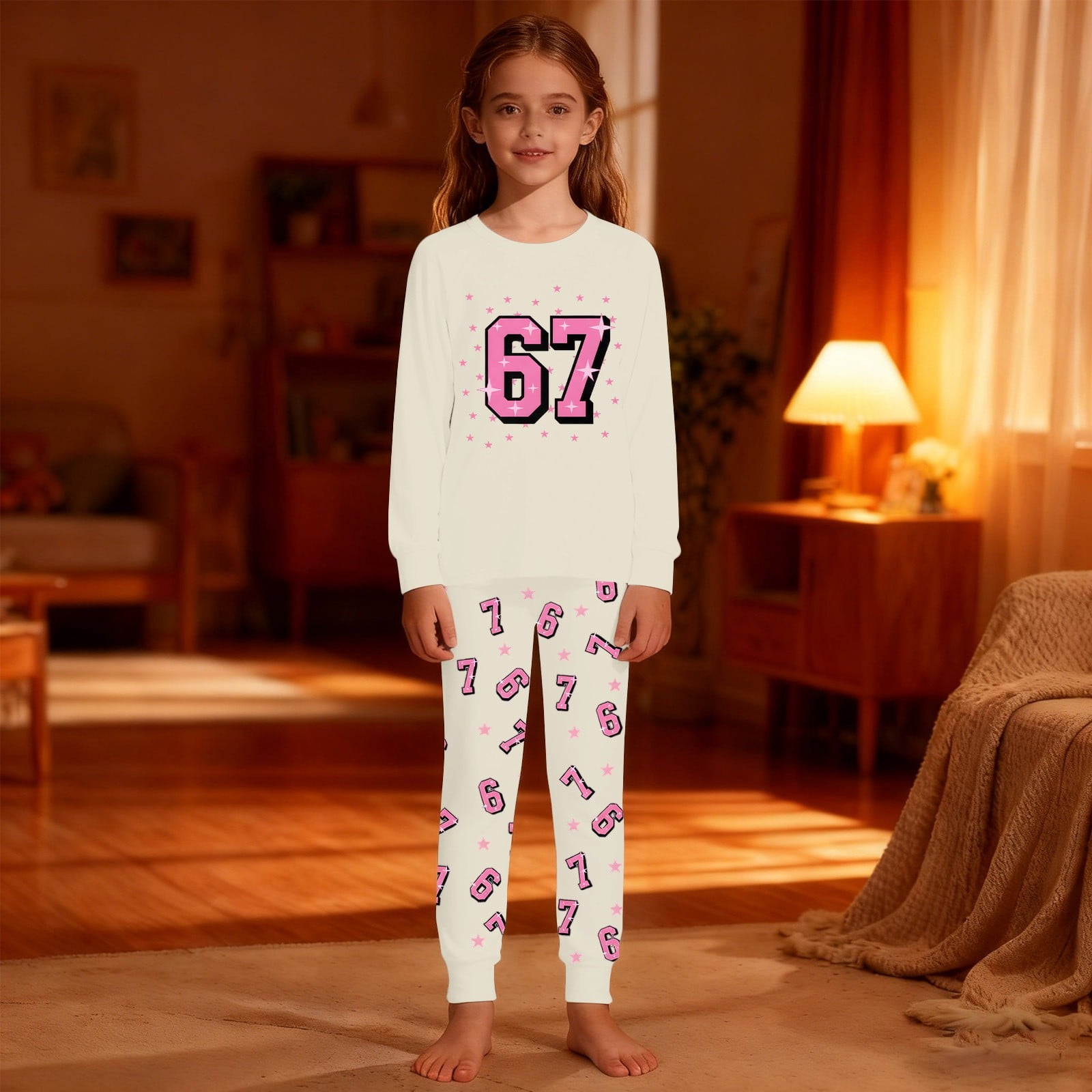 ASFGIMUJ Christmas 67 Six Seven Meme Boys Character Print Loungewear ...