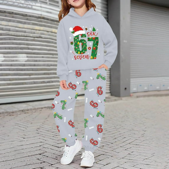 ASFGIMUJ Christmas 67 Six Seven Meme Boys Graphic Print Hooded And ...