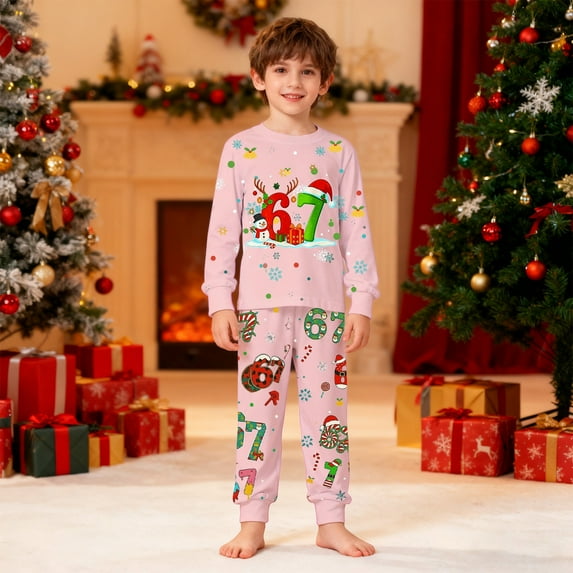 ASFGIMUJ Christmas 67 Six Seven Meme Christmas Kids 67 2 Piece Outfit ...