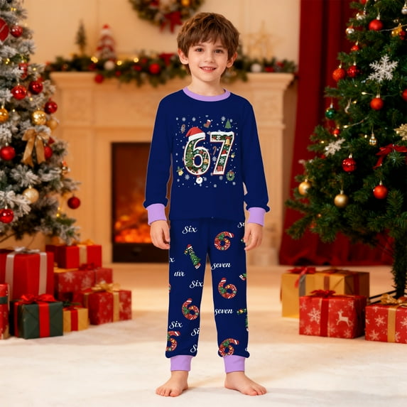 ASFGIMUJ Christmas 67 Six Seven Meme Christmas Kids 67 2 Piece Outfit ...