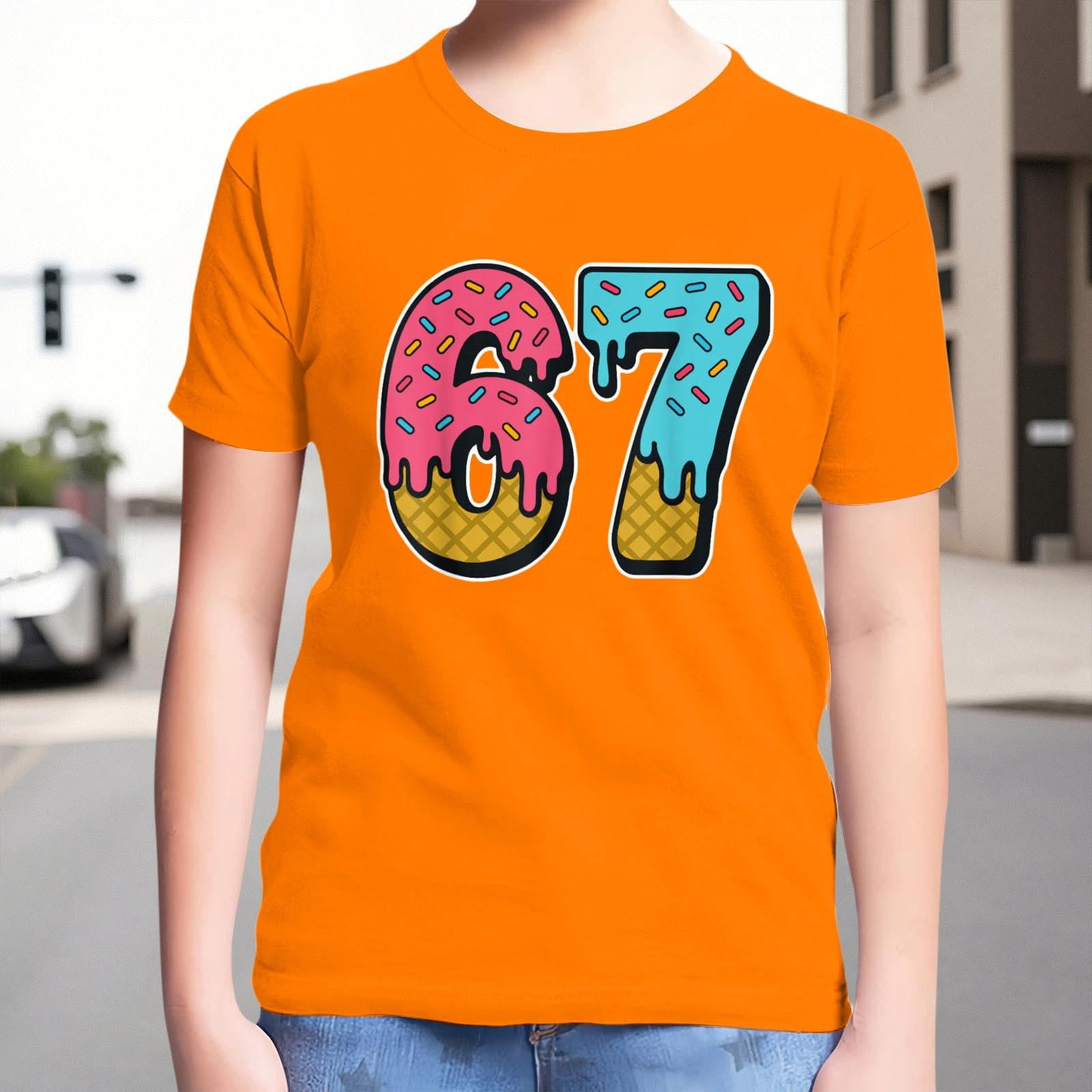 ASFGIMUJ Christmas 67 Six Seven Meme Cool Graphic Print Short Sleeve T ...