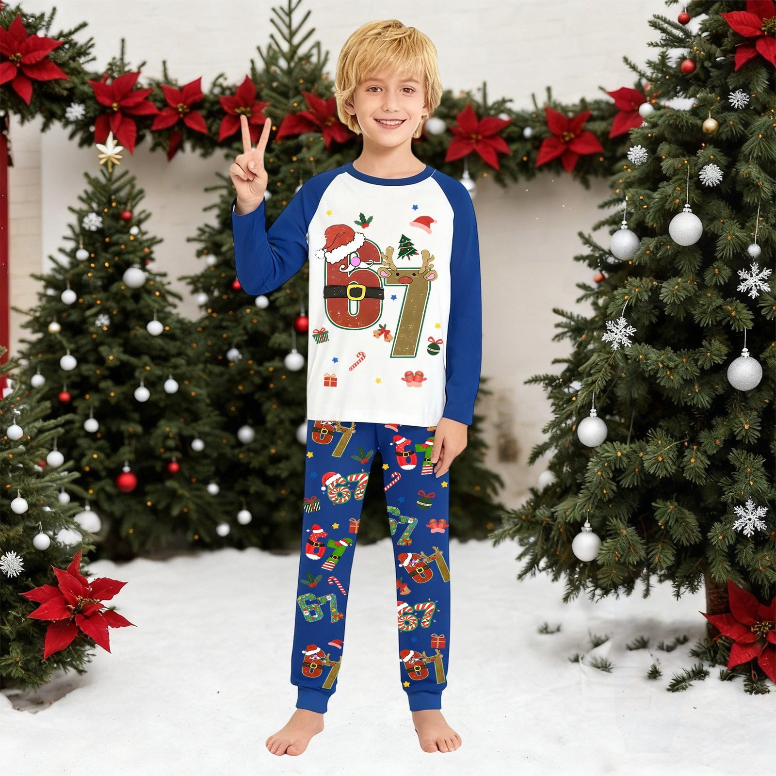 ASFGIMUJ Christmas 67 Six Seven Meme Festive Holiday Print Outfit For ...