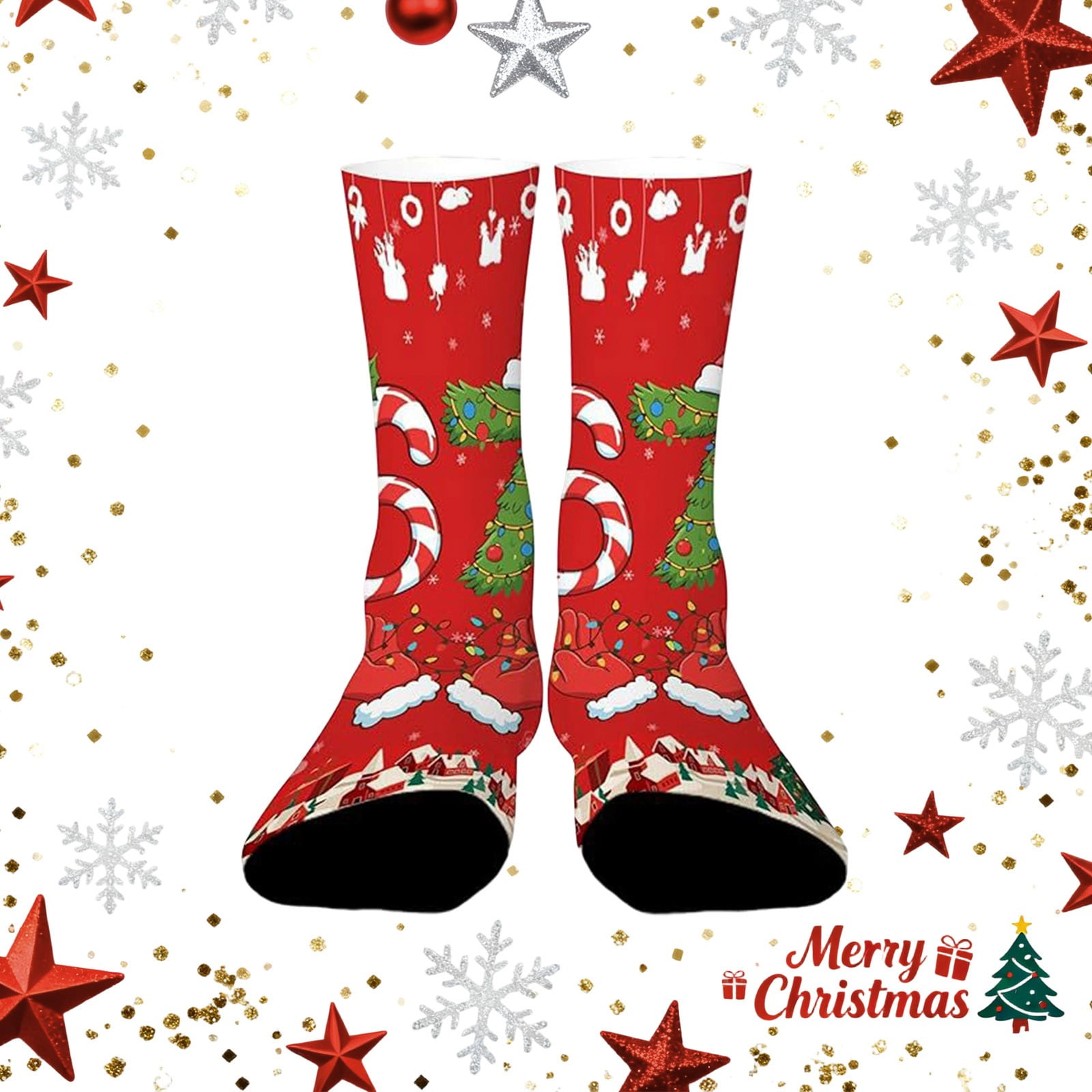 ASFGIMUJ Christmas 67 Six Seven Meme Festive Kids Athletic Socks With ...