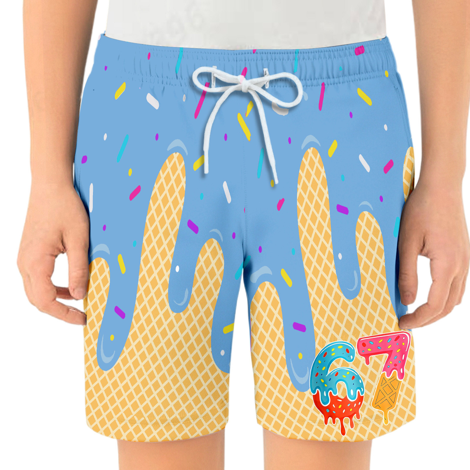 ASFGIMUJ Christmas 67 Six Seven Meme Kids Elastic Waist Shorts For Boys ...