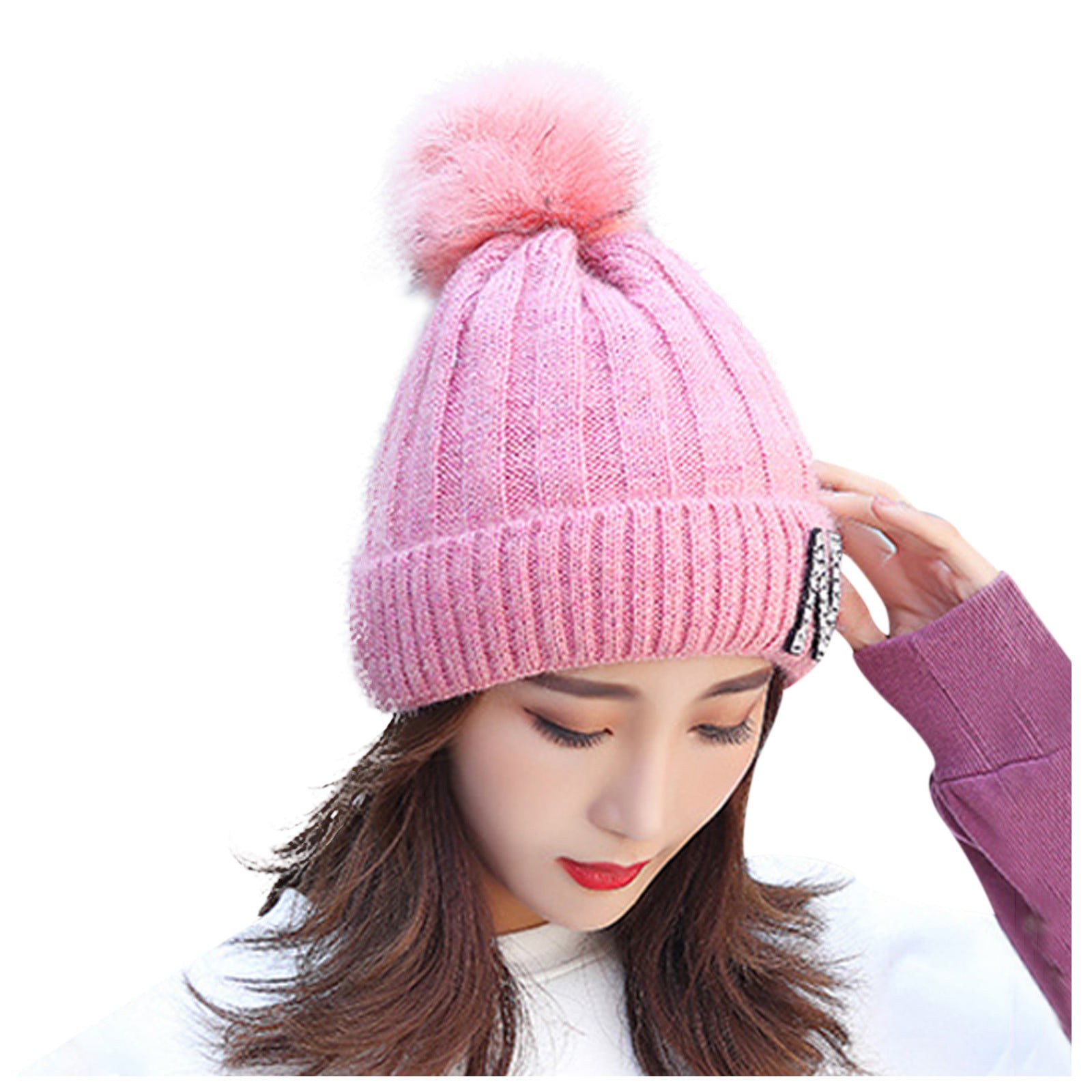 ASFGIMUJ Plush Outdoor Cycling Warm Woolen Hat All-match Ear Protection ...