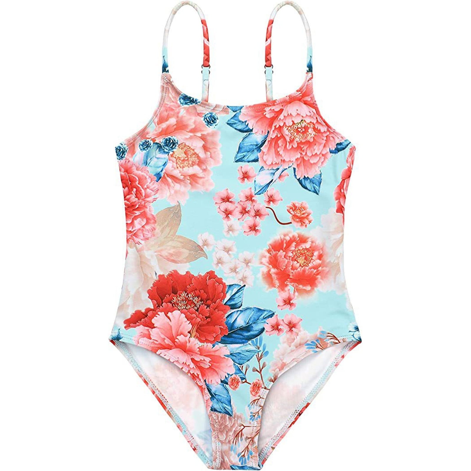 ASFGIMUJ Swimsuit For Girls One Piece Tie Dye Swimwear Big Kids Rainbow ...