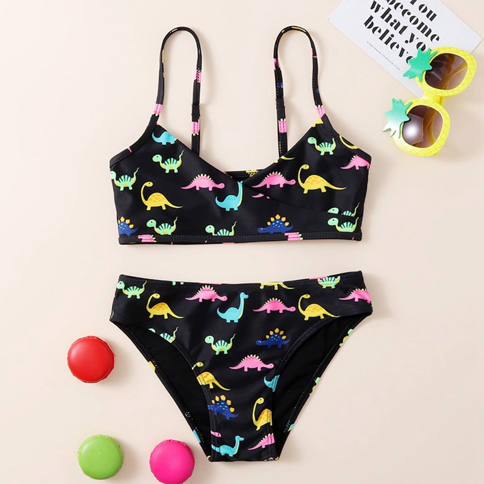 ASFGIMUJ Toddler Girls Swimsuit Cute Cartoon Dinosaur Split Baby Cute ...