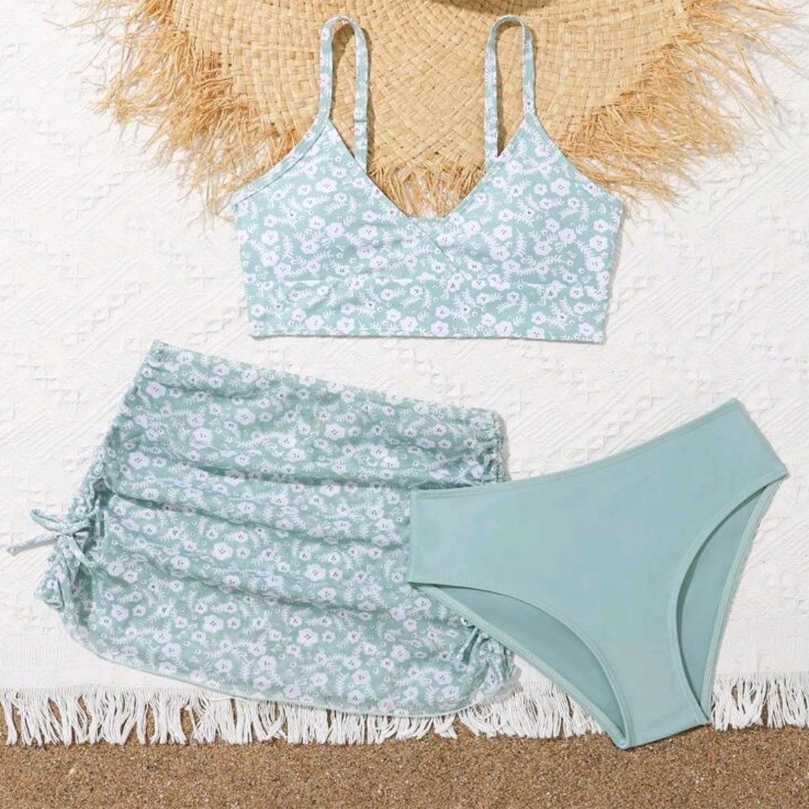 ASFGIMUJ Toddler Girls Swimsuit Leaf Flower Swimwear Casual Printed ...