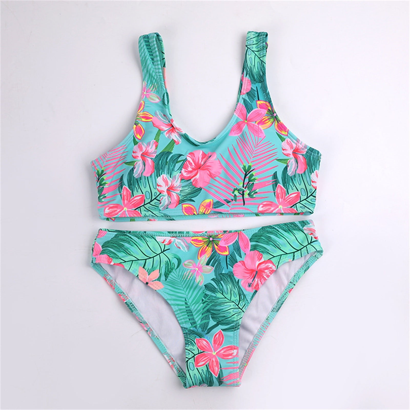 ASFGIMUJ Toddler Girls Swimsuit Sports Floral Print Bikini Split Beach ...