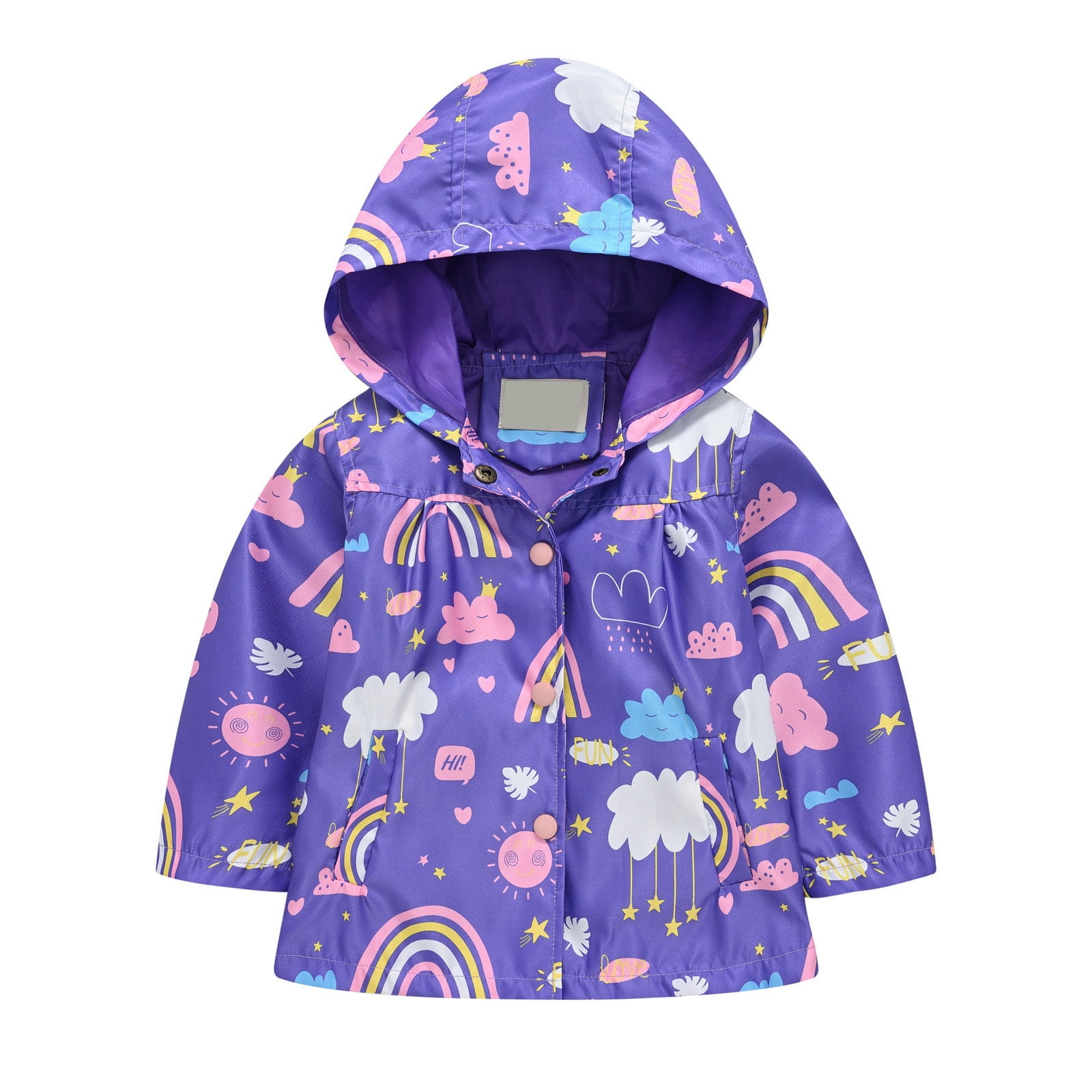 ASFGIMUJ Toddler Kids Baby Boys Girls Long Sleeve Prints Windproof Jacket Hooded Lightweight ...