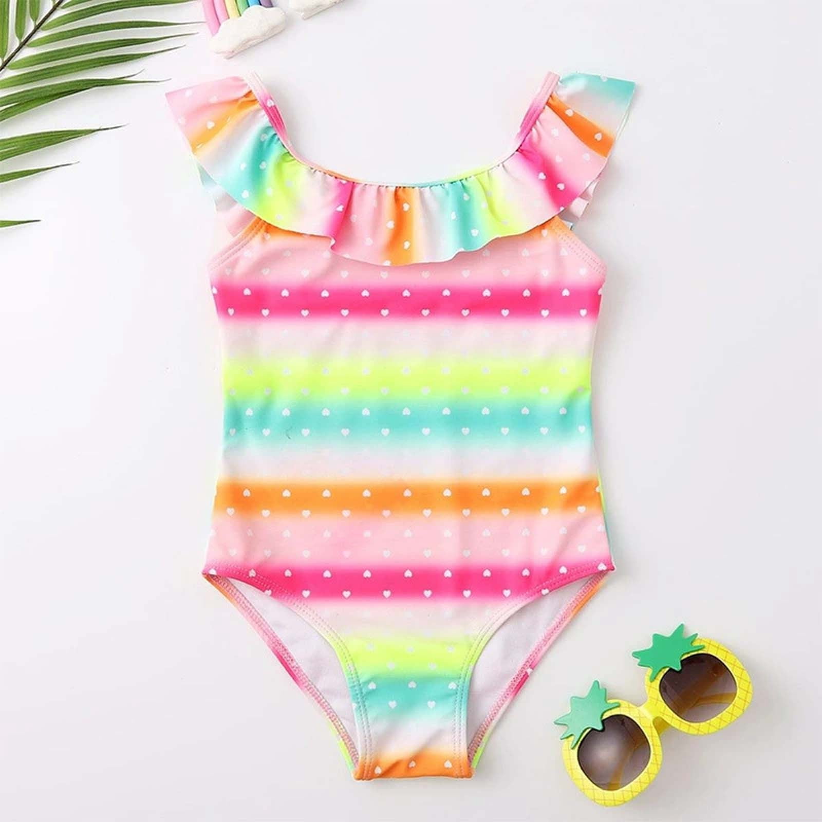 ASFGIMUJ Toddler Swimsuit Girl 1 Piece Simwear Bikini Hot Spring ...