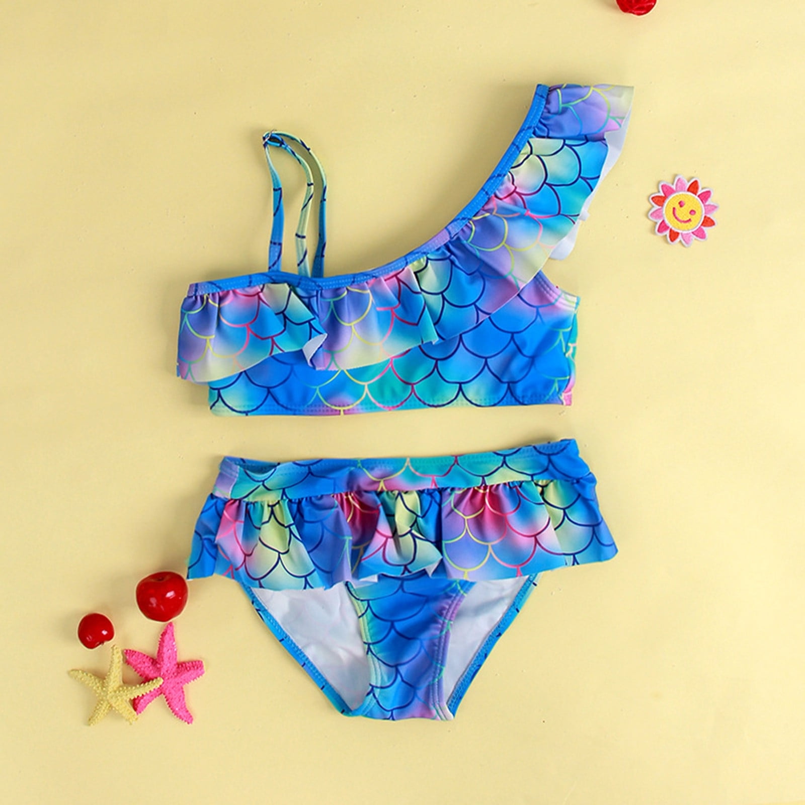 ASFGIMUJ Toddler Swimsuit Girl Bikini Floral Bathing Suit Swimwear ...