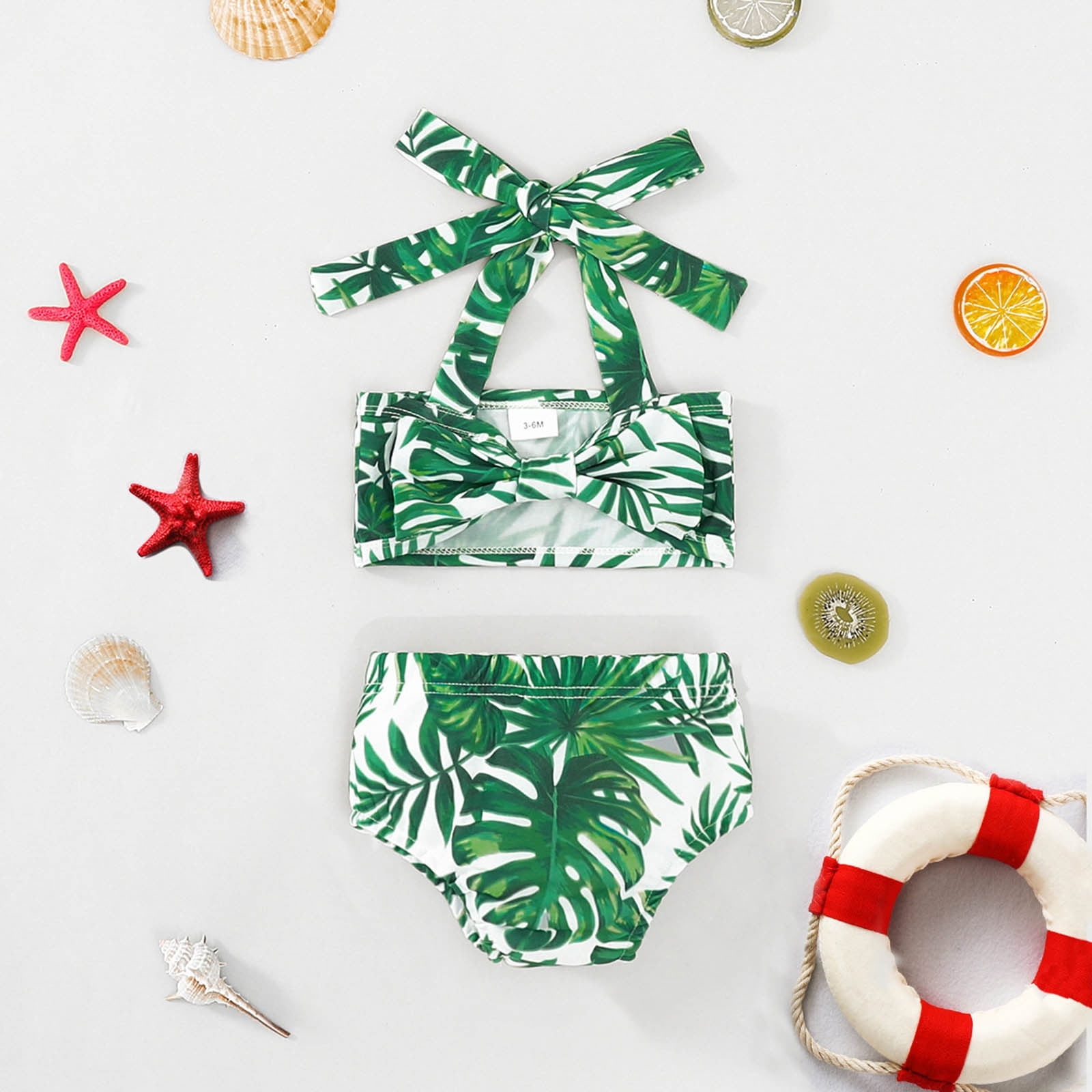 ASFGIMUJ Toddler Swimsuit Girl Summer Bowknot Watermelon Cartoon Leaves ...