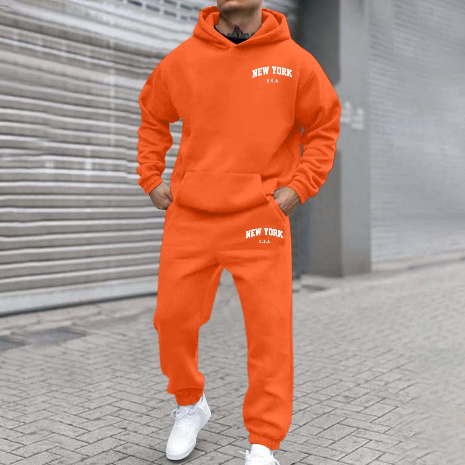 ASFGIMUJ Unisex Streetwear Hoodie Set Graphic Print Sweatshirt and ...