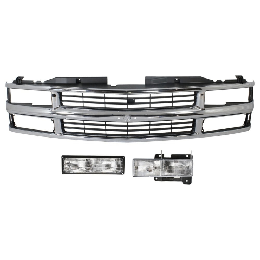 ASFIT-Autoparts Grille Assembly Bumper Grill Kit Truck Set for Chevy ...