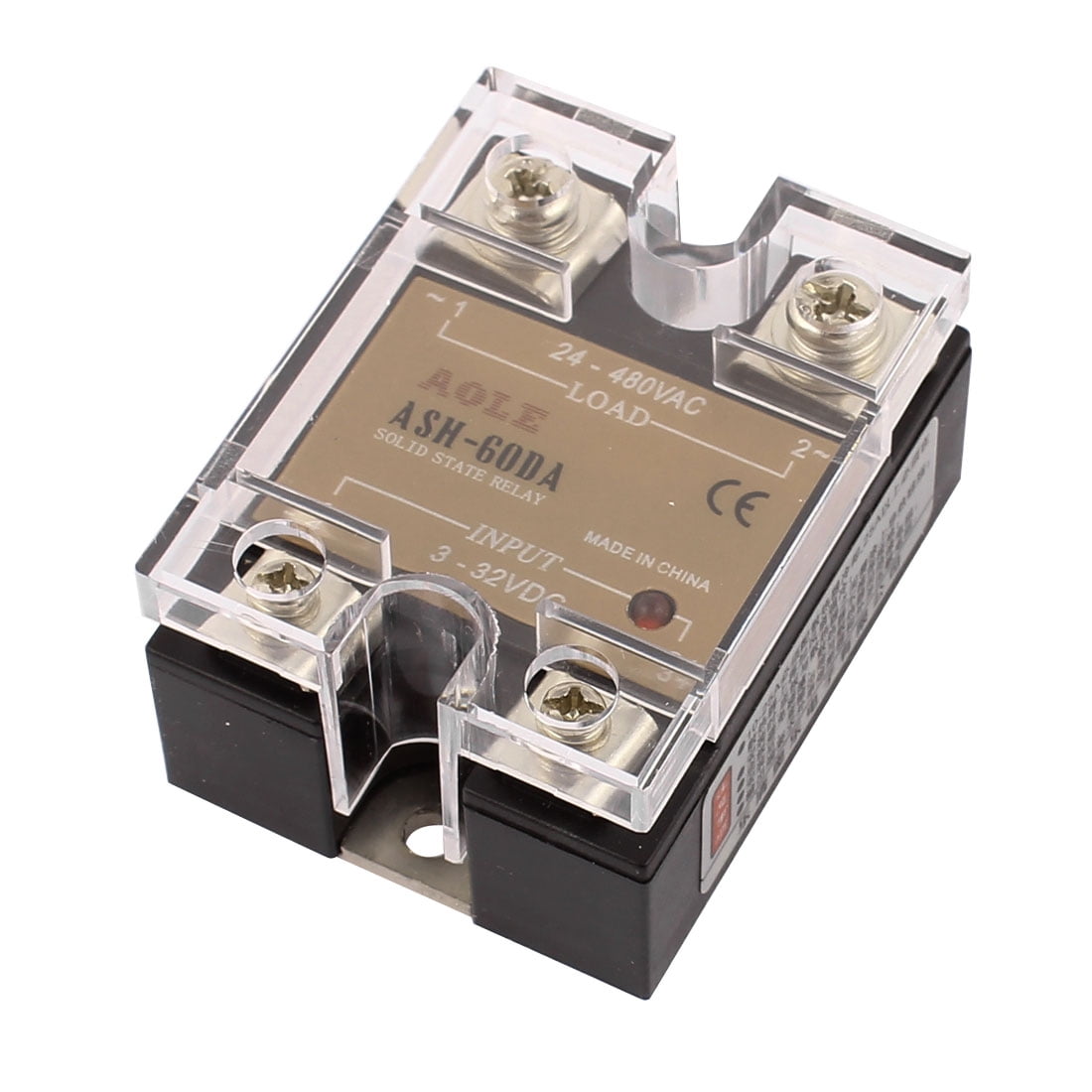 ASH-60DA 3-32VDC to 24-480VAC 60A Single Phase Solid State DC to AC ...