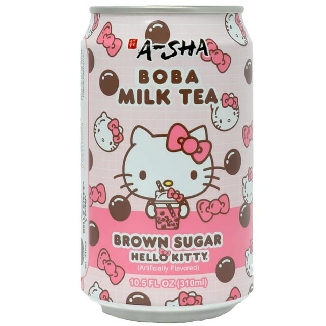 A-Sha Hello Kitty Brown Sugar Boba Milk Tea 10.5 fl oz - Walmart.com
