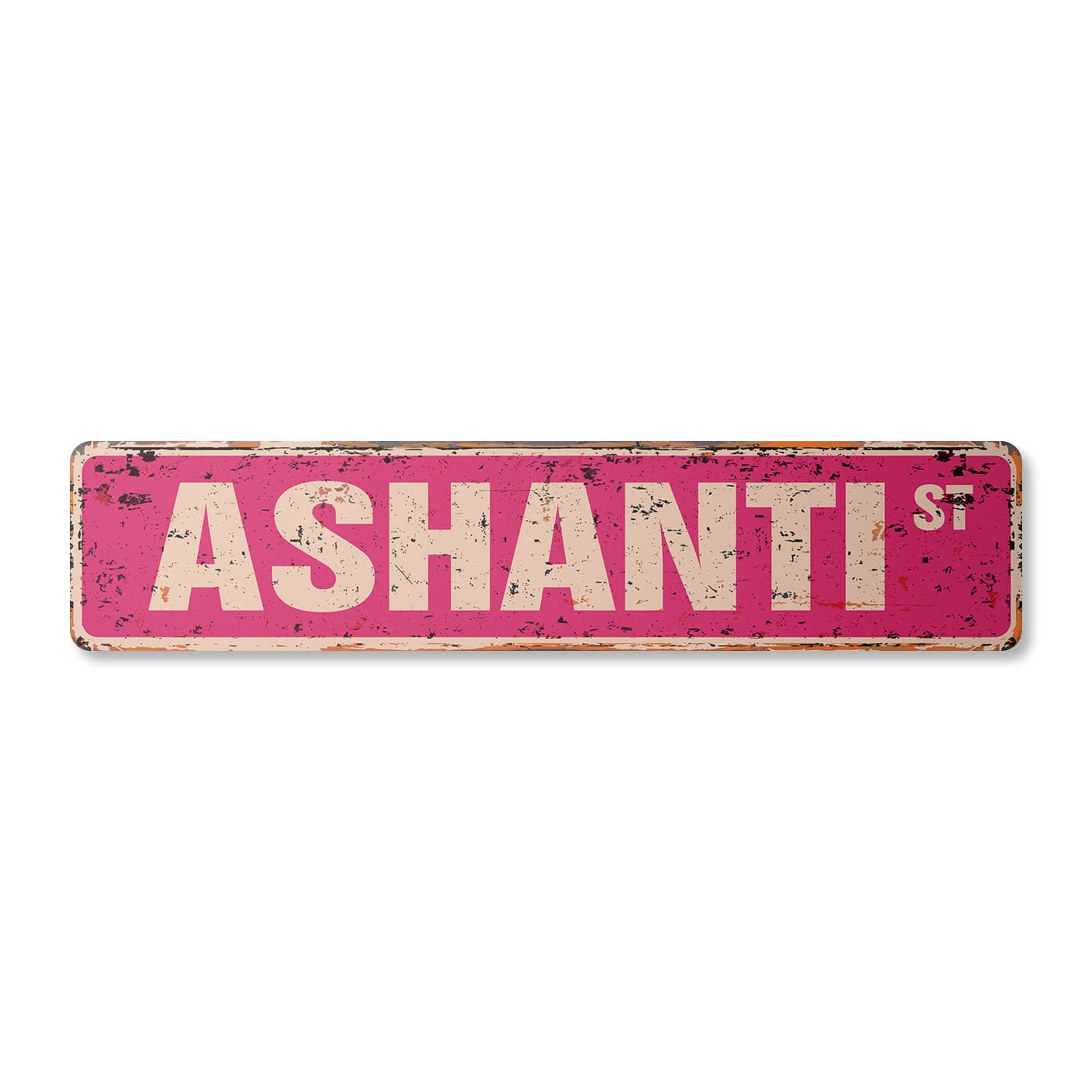 ASHANTI Vintage Plastic Street Sign Childrens Name Room Sign | Indoor ...