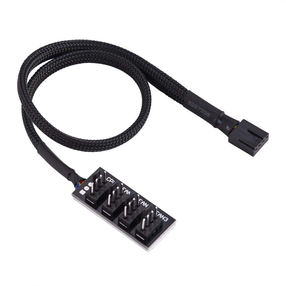 ASHATA PWM Fan Hub, KEF16 PC CPU Cooling 3Pin/4Pin Fan Power Cable Hub ...
