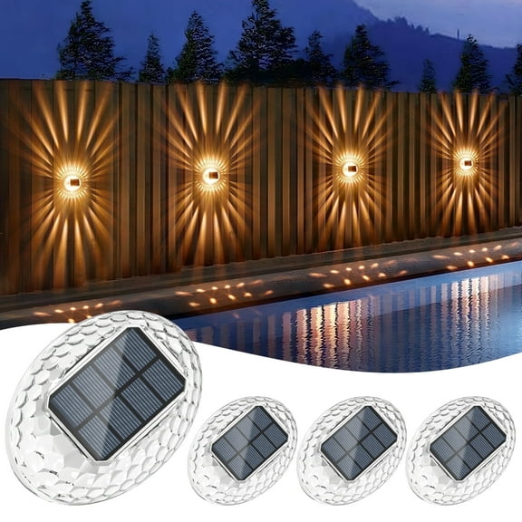 cpengpj Patio Furniture Set Solar Fence Lights Outdoor Waterproof ...