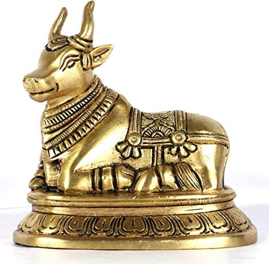 ASHIRWAD Nandi Brass Idol Statue Sculpture Murti God of Yoga Shiva ...